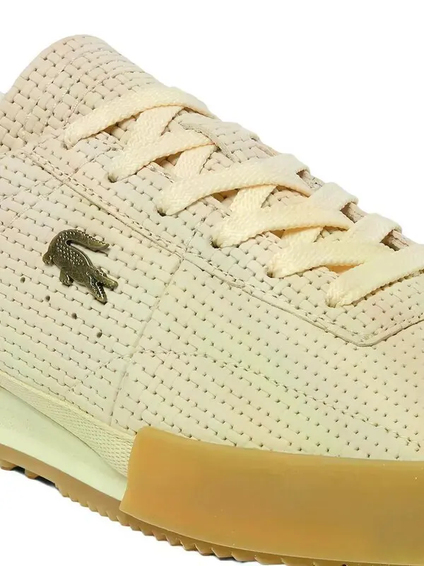 Lacoste Aura Perforated Leather Sneakers - Neutrals