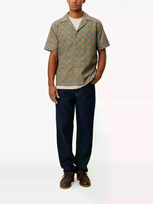 LES DEUX Lukas Arabesque Cotton Shirt