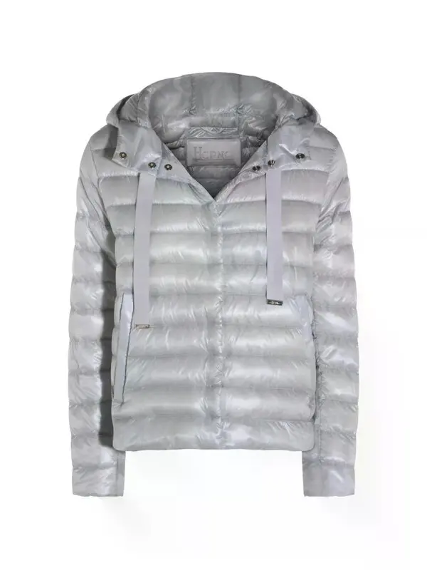 Herno Quilted Hooded Coat - Grey