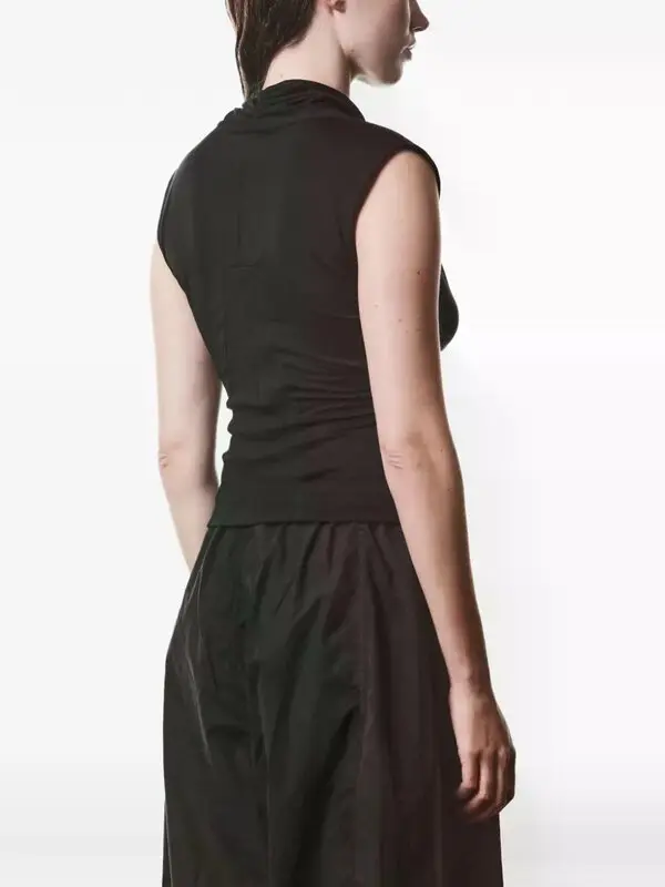 THOM KROM Crossover Sleeveless High Neck T-shirt