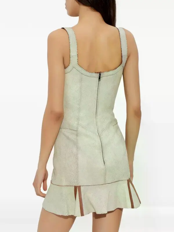 KNWLS Scallop Striped Mini Dress