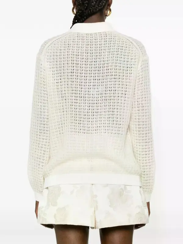 Dorothee Schumacher Airy Waffle Knit Collared Cardigan