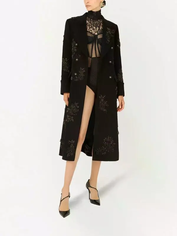 Dolce & Gabbana Embroidered Double-breasted Coat
