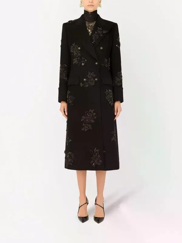 Dolce & Gabbana Embroidered Double-breasted Coat