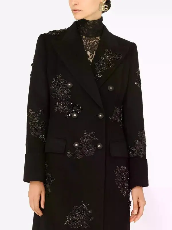 Dolce & Gabbana Embroidered Double-breasted Coat