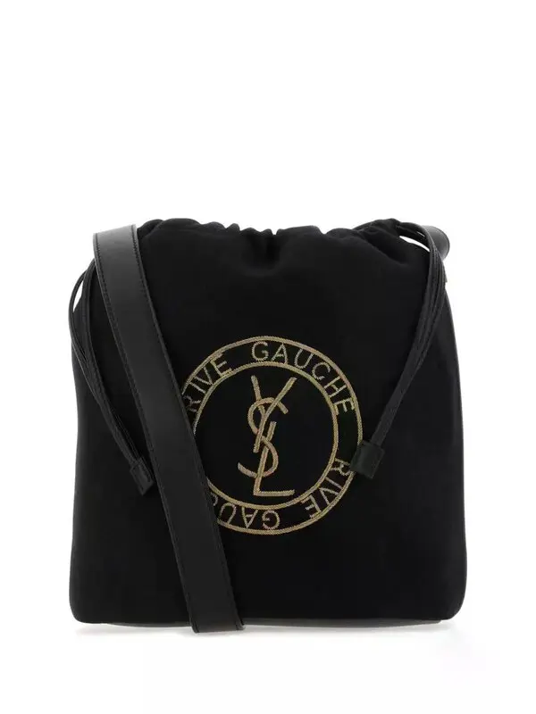 Saint Laurent Embroidered-logo Tote Bag - Black