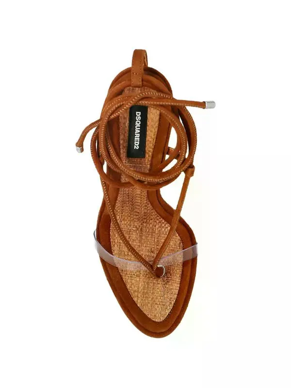 Dsquared2 Goat Skin Stiletto Sandals With Tie Fastening