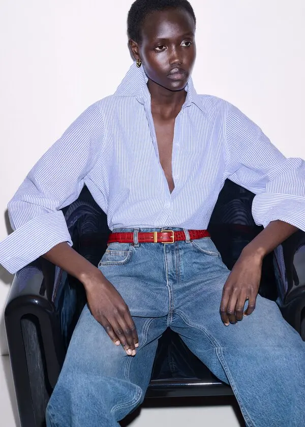 ME+EM Striped Relaxed Shirt - Blue/white