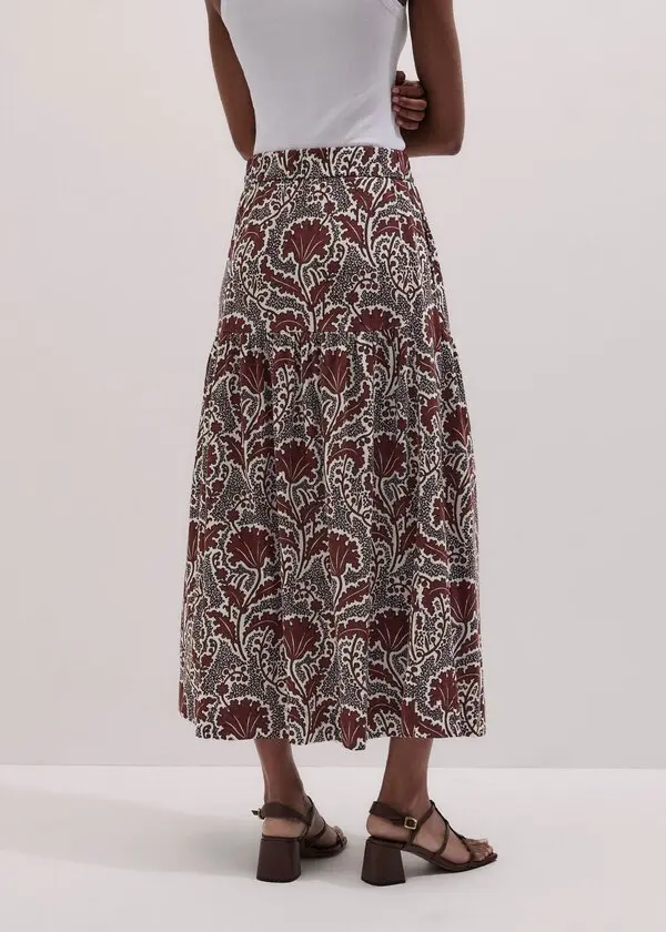 ME+EM Rising Wildflowers Print Tiered Maxi Skirt
