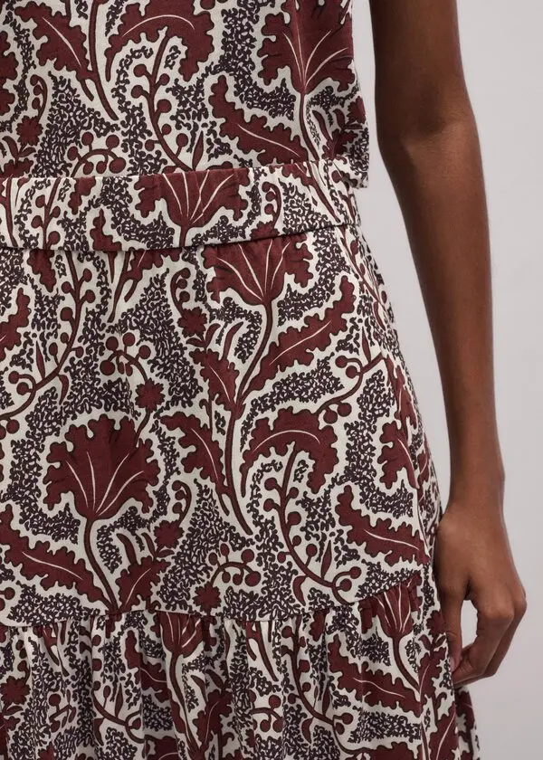 ME+EM Rising Wildflowers Print Tiered Maxi Skirt