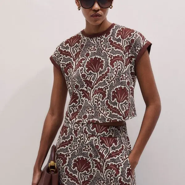 ME+EM Rising Wildflowers Print Tiered Maxi Skirt
