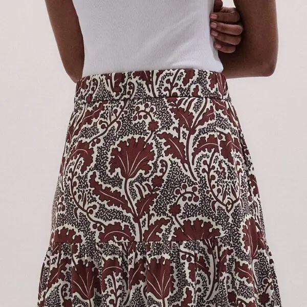 ME+EM Rising Wildflowers Print Tiered Maxi Skirt