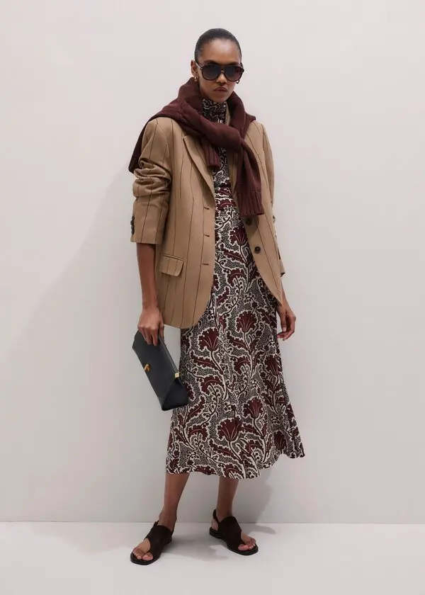 ME+EM Rising Wildflowers Print Fit And Flare Maxi Dress