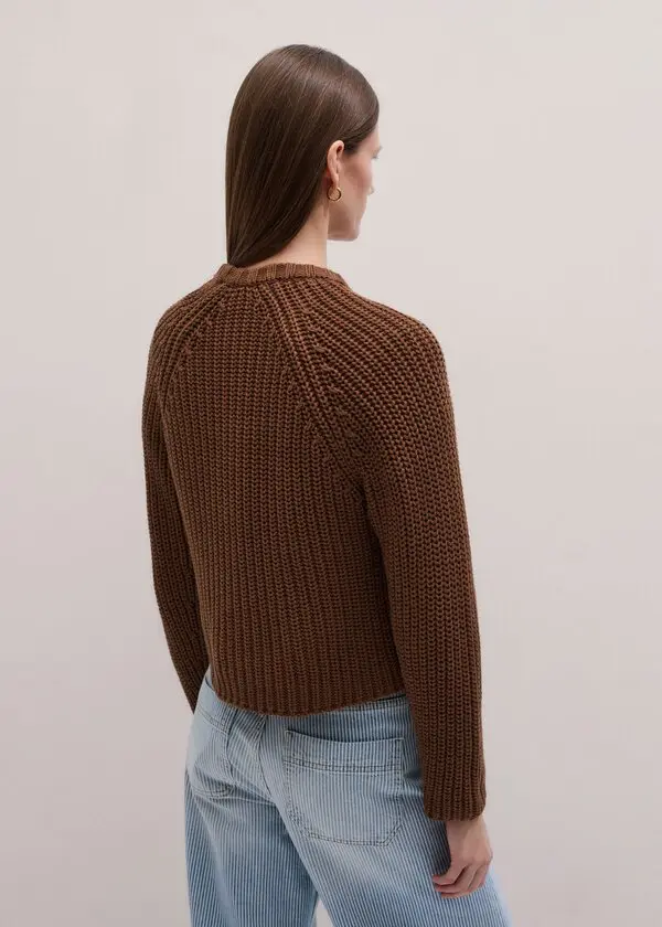 ME+EM Chunky Raglan Jumper - Walnut Brown