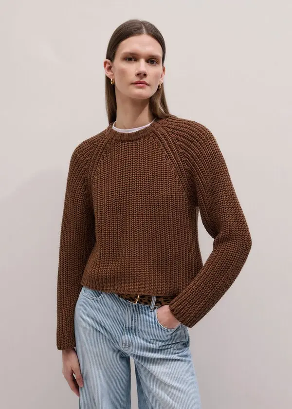 ME+EM Chunky Raglan Jumper - Walnut Brown