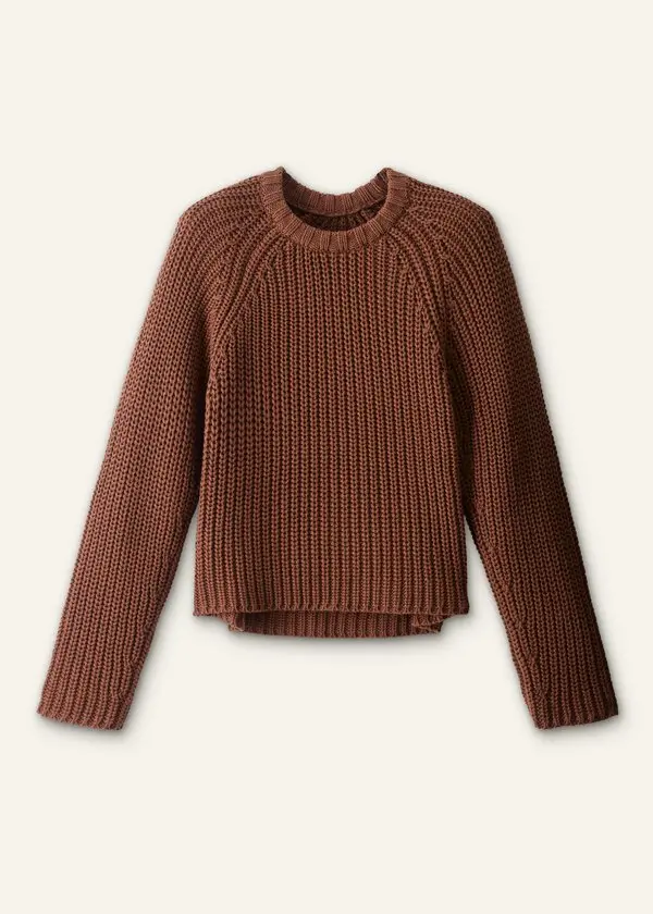 ME+EM Chunky Raglan Jumper - Walnut Brown