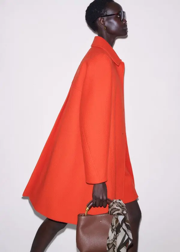 ME+EM Sculptural Sleeve Swing Coat