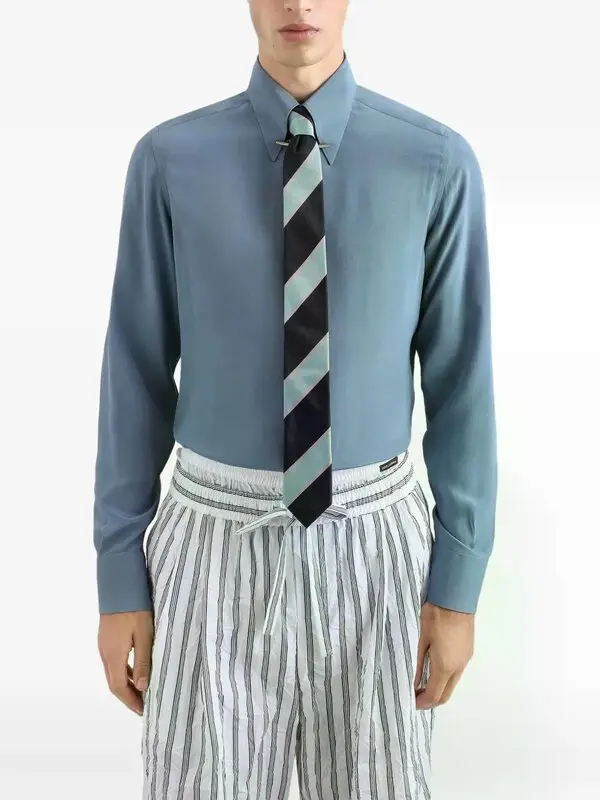 Dolce & Gabbana Martini Striped Neck Tie - Blue