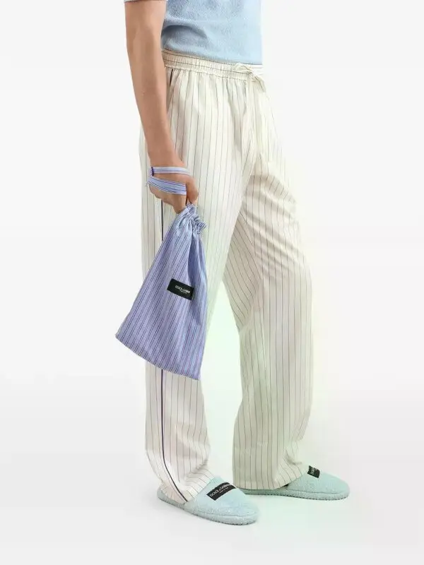 Dolce & Gabbana Striped Drawstring Shoulder Bag - Blue