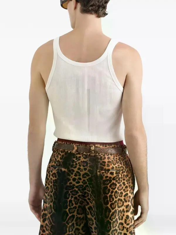 Dolce & Gabbana Ribbed Logo-patch Vest - White