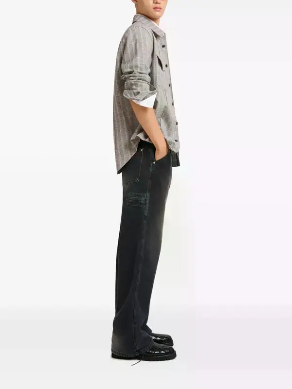 Marni Flag-patch Faded Jeans - Black