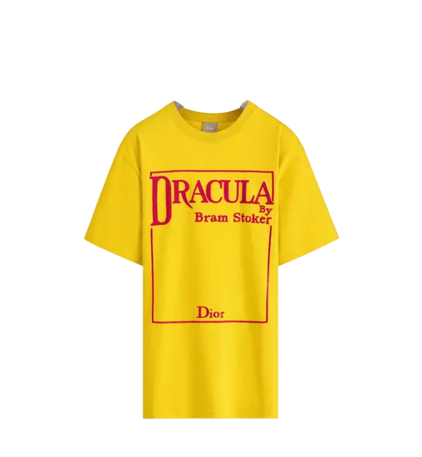 Dior Dracula Relaxed Fit Embroide T-shirt - Yellow/red