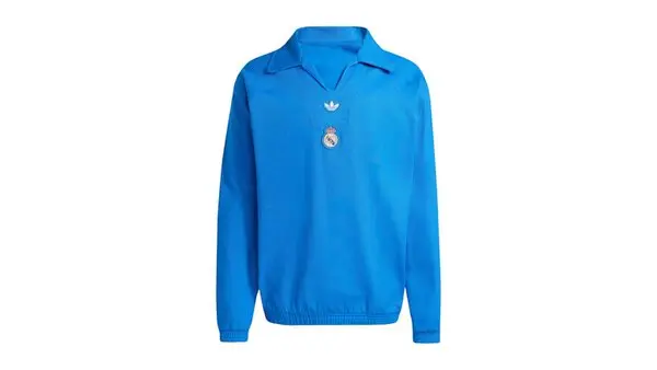 Adidas Real Madrid Terrace Icons Drill Sweatshirt - Blue Bird White
