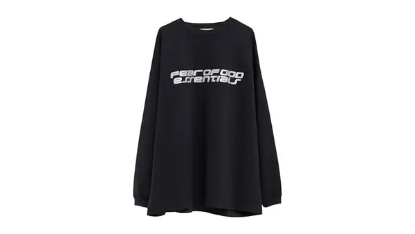 Fear Of God Essentials 90's Long Sleeve Tee Shirt - Vintage Black/white