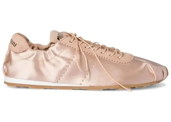 Miu Miu Plume Raso Sneaker - Cipria
