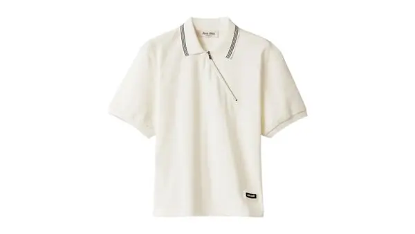 Miu Miu Polo Shirt Piquet Jersey - White