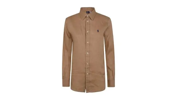 Polo Ralph Lauren Classic Long Sleeve Button Front Shirt - Beige