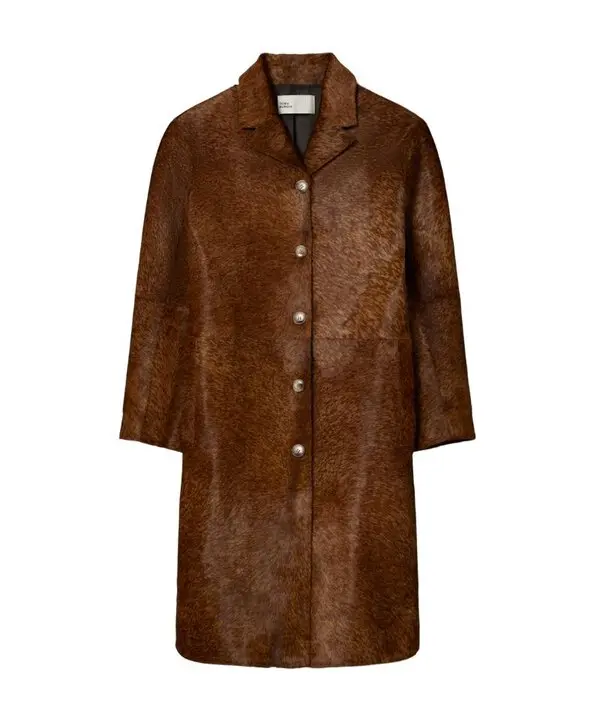Tory Burch Calf Hair Coat - Cinnamon