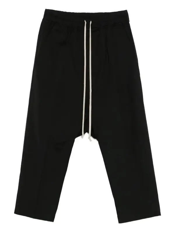 Rick Owens Drawstring Cropped Trousers - Black
