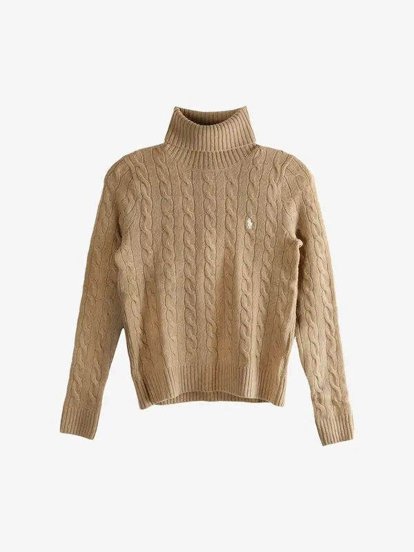 Polo Ralph Lauren Wool Cashmere Long Sleeve Pullover - Collection Camel Melange