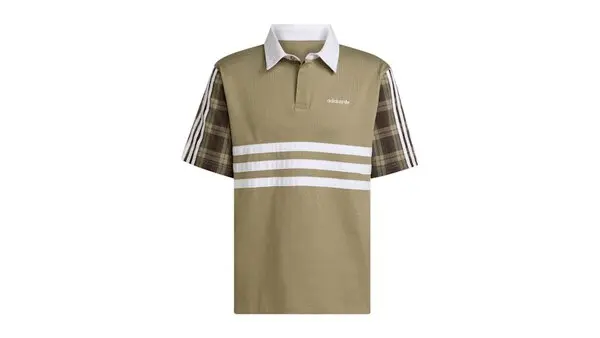 Adidas Tartan Regular Rugby Polo Shirt - Orbit Green