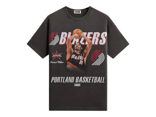 Kith Nba Allstar Portland Trail Blazers Rasheed Wallace Tee Shirt - Black