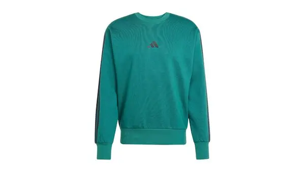 Adidas Essentials 3stripes Fleece Sweatshirt - Collegiate Green Black