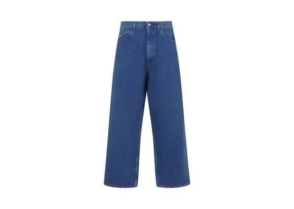 Marni Printed Logo Red Patch Jeans