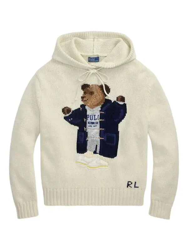 Polo Ralph Lauren Bear Long Sleeve Hood Pullover - Parchment Cream
