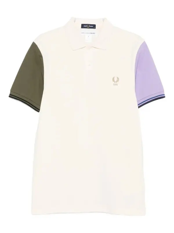 Comme Des Garçons Colorblocked Polo Shirt - White