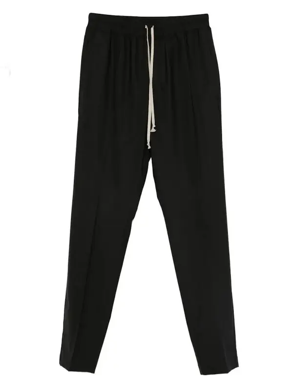 Rick Owens Wool Drawstring Slim Long Pants