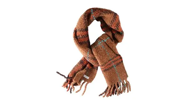 Burberry Mu G Check Boucle Scarf - Ginger Brown