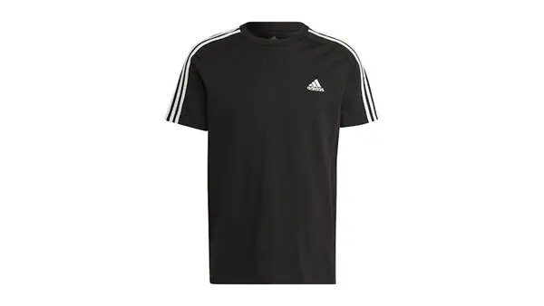 Adidas Essentials Single Jersey 3stripes Tee Shirt - Black White