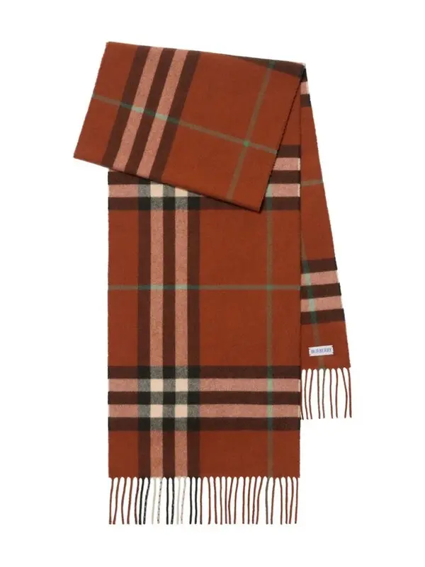 Burberry Mu Giant Chk Scarf - Brick Orange