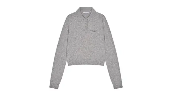 Givenchy Long Sleeve Polo Shirt - Light Grey