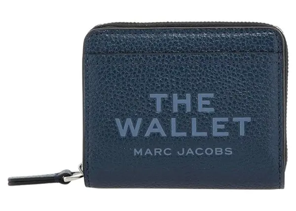 Marc Jacobs The Leather Mini Compact Wallet - Navy Blue