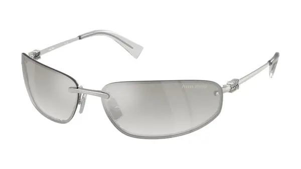 Miu Miu Logo Nocturne Sunglasses - Clear/silver Gradient