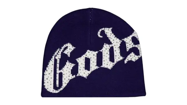 GODSPEED Og Logo Studded Beanie - Navy Blue/white
