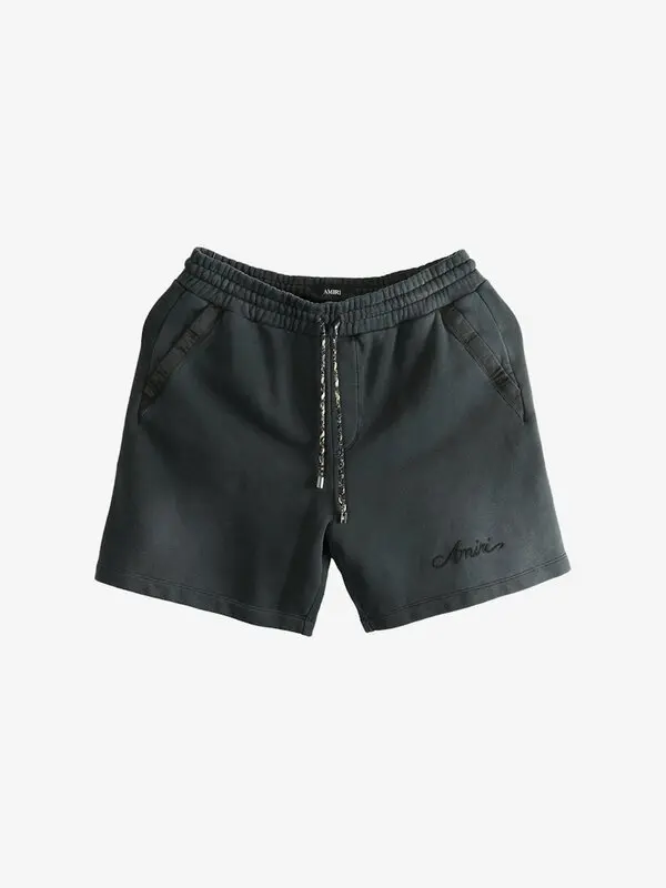 Amiri Bleach Bandana Shorts - Black