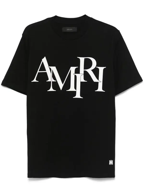 Amiri Staggered Logo T-shirt - Black